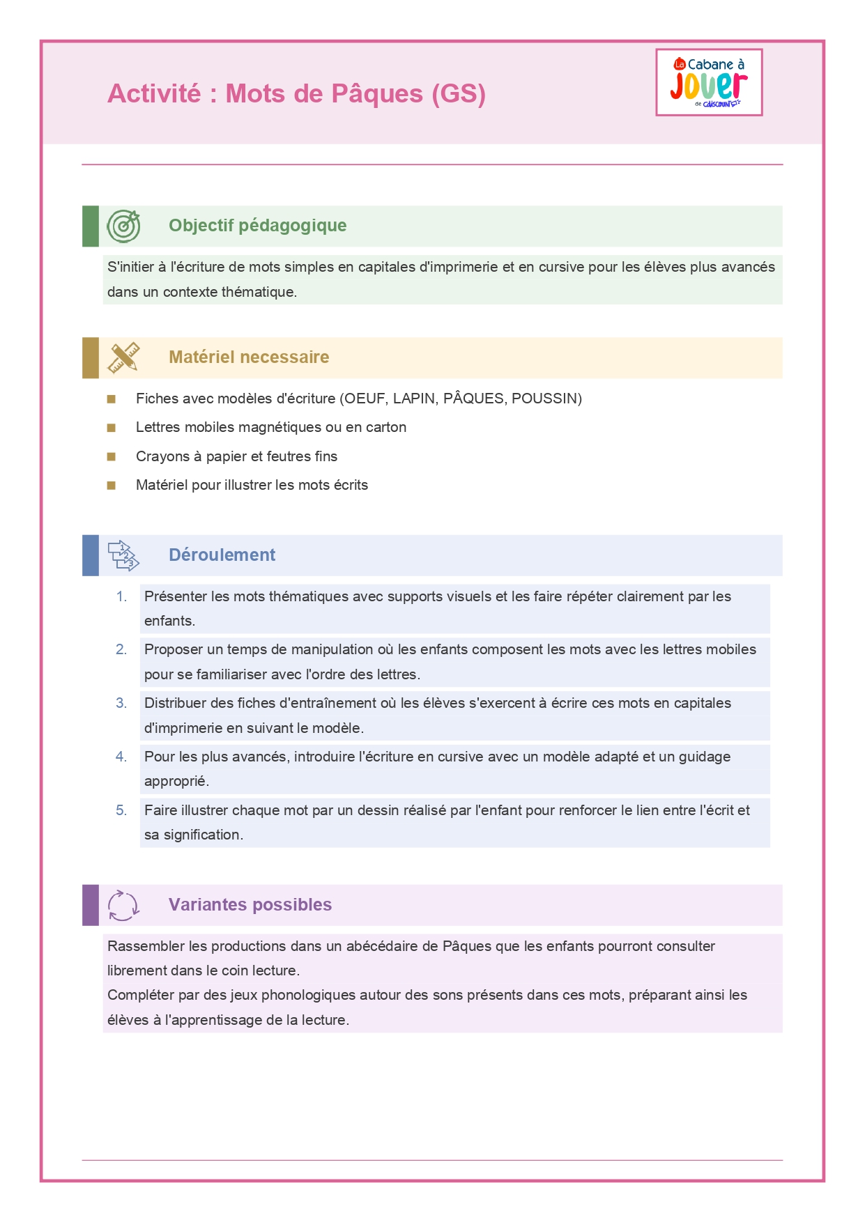 Pâques en maternelle : 21 Fiches et idées d’activités sur le thème