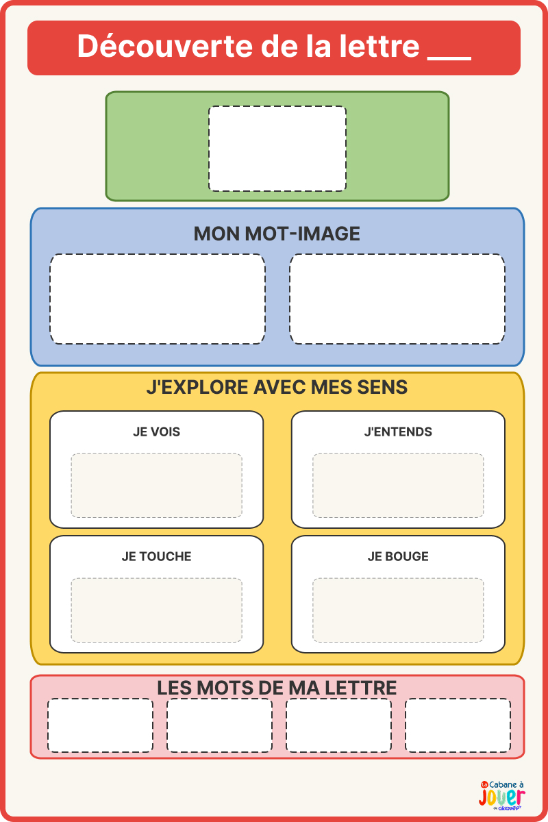 Fiches pour apprendre les lettres de l'Alphabet en maternelle