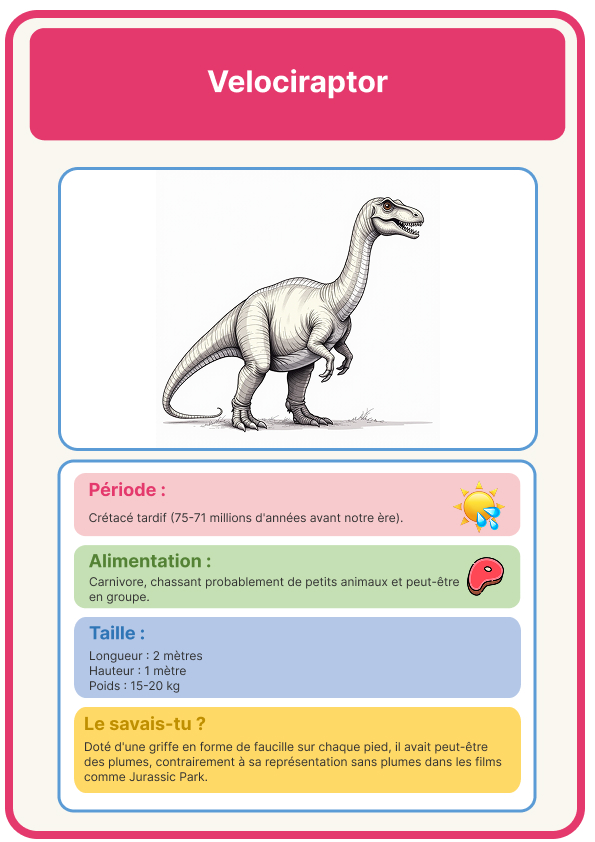 Fiches et activités sur les dinosaures (Maternelle)