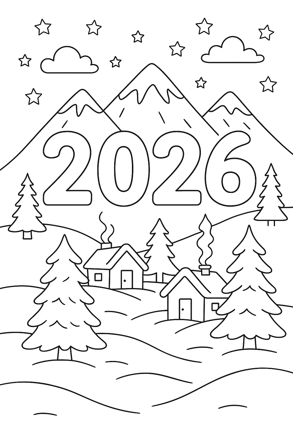Coloriages bonne année 2026 : dessins gratuits à imprimer